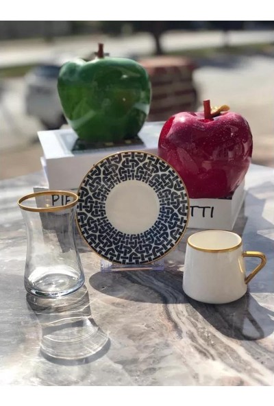 Regna Home 6 Kişilik 18 Parça Yaldızlı Porselen Kahve ve Çay Seti Aztec Siyah MSÇS054 Regna Home 6 Kişilik 18 Parça Yaldızlı Porselen Kahve ve Çay Seti Aztec Siyah MSÇS054