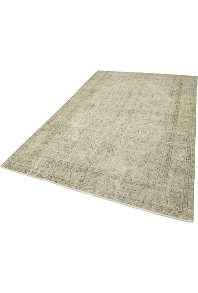 Bespoky Vintage Bej Eskitme Pamuk Yün El Dokuma Alan Halısı Bespoky Vintage Bej Eskitme Pamuk Yün El Dokuma Alan Halısı