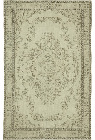 Bespoky Vintage Bej Eskitme Pamuk Yün El Dokuma Alan Halısı Bespoky Vintage Bej Eskitme Pamuk Yün El Dokuma Alan Halısı