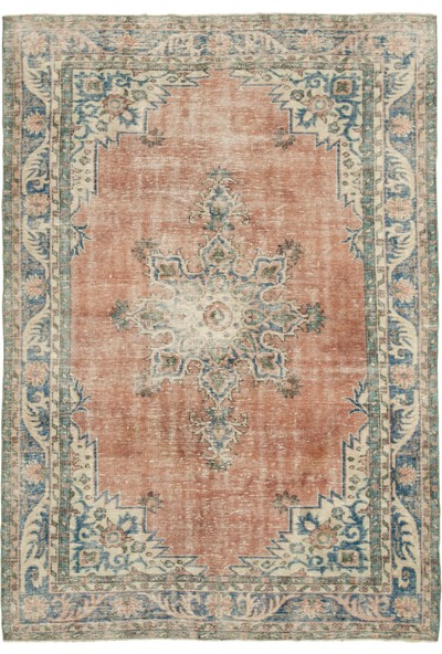 Bespoky Vintage Bej Eskitme Pamuk Yün El Dokuma Alan Halısı Bespoky Vintage Bej Eskitme Pamuk Yün El Dokuma Alan Halısı