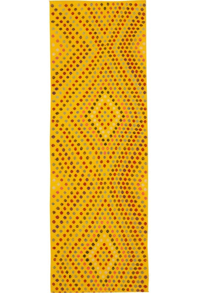 Bespoky Anatolian Runner Sarı Çizgili Pamuk Yün El Dokuma Alan Halısı Bespoky Anatolian Runner Sarı Çizgili Pamuk Yün El Dokuma Alan Halısı