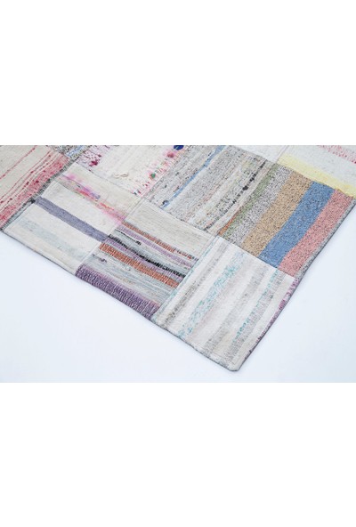 Bespoky Kırk Yama Bej Patchwork Pamuk Yün El Dokuma Alan Halısı Bespoky Kırk Yama Bej Patchwork Pamuk Yün El Dokuma Alan Halısı