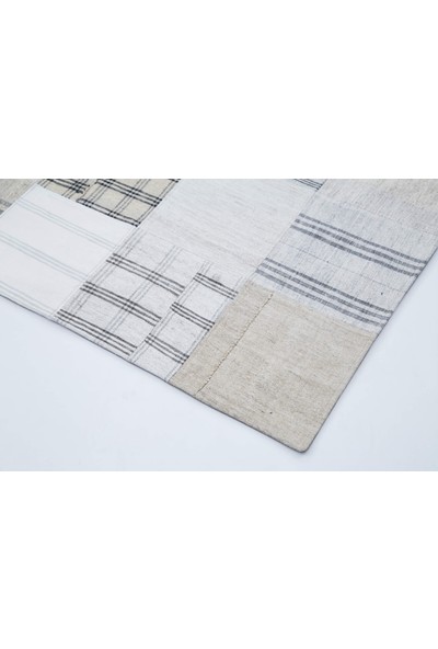 Bespoky Kırk Yama Beyaz Patchwork Pamuk Yün El Dokuma Alan Halısı Bespoky Kırk Yama Beyaz Patchwork Pamuk Yün El Dokuma Alan Halısı