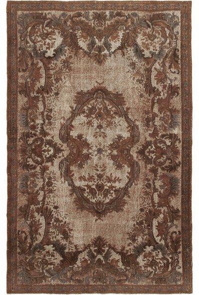 Bespoky Oyma Vintage Kahverengi Eskitme Pamuk Yün El Dokuma Alan Halısı Bespoky Oyma Vintage Kahverengi Eskitme Pamuk Yün El Dokuma Alan Halısı