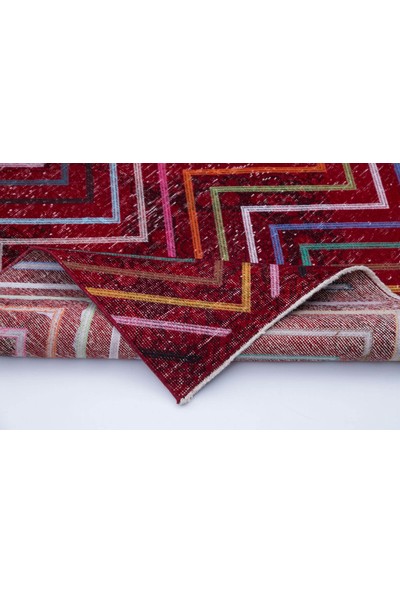 Bespoky Geometric Carpet Kırmızı Geometrik Pamuk Yün El Dokuma Alan Halısı Bespoky Geometric Carpet Kırmızı Geometrik Pamuk Yün El Dokuma Alan Halısı