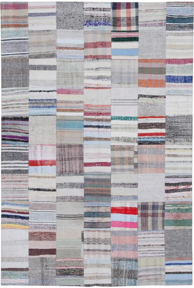 Bespoky Kırk Yama Gri Patchwork Pamuk Yün El Dokuma Alan Halısı Bespoky Kırk Yama Gri Patchwork Pamuk Yün El Dokuma Alan Halısı