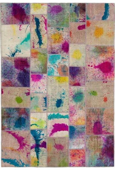 Bespoky Kırk Yama Gri Patchwork Pamuk Yün El Dokuma Alan Halısı Bespoky Kırk Yama Gri Patchwork Pamuk Yün El Dokuma Alan Halısı