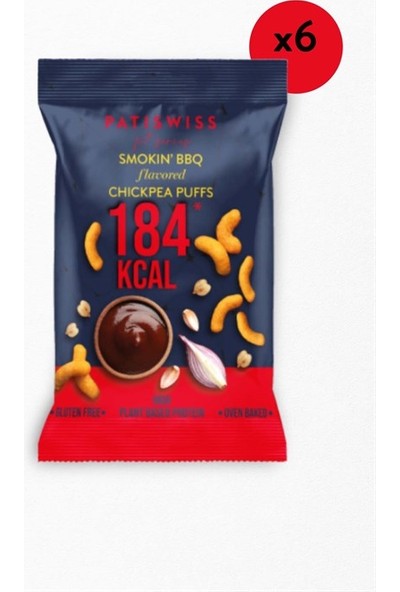 Patiswiss Tütsülenmiş Barbekü Aromalı Nohut Cips Seti 6 Adet Patiswiss Tütsülenmiş Barbekü Aromalı Nohut Cips Seti 6 Adet