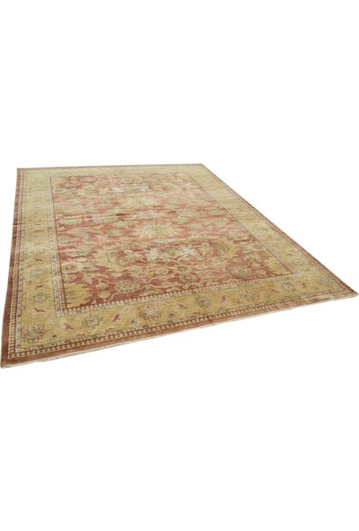 Bespoky Tebriz Sarı Klasik Pamuk Yün El Dokuma Alan Halısı