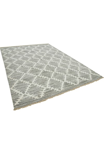 Bespoky Scrap Gri Geometrik Pamuk Yün El Dokuma Alan Halısı Bespoky Scrap Gri Geometrik Pamuk Yün El Dokuma Alan Halısı