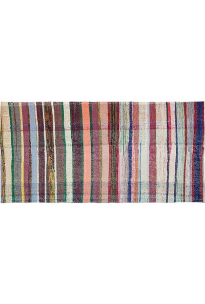 Bespoky Girit Bej Çizgili El Dokuma Alan Halısı