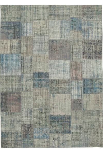 Bespoky Kırk Yama Mavi Patchwork Pamuk Yün El Dokuma Alan Halısı Bespoky Kırk Yama Mavi Patchwork Pamuk Yün El Dokuma Alan Halısı