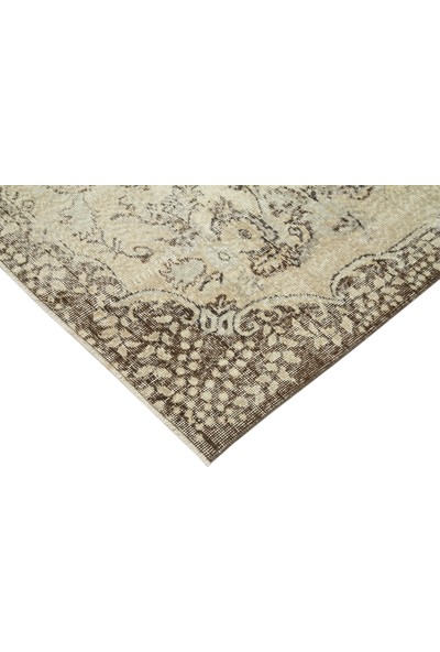 Bespoky Vintage Bej Eskitme Pamuk Yün El Dokuma Alan Halısı Bespoky Vintage Bej Eskitme Pamuk Yün El Dokuma Alan Halısı