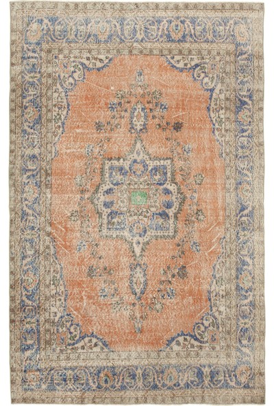 Bespoky Vintage Bej Eskitme Pamuk Yün El Dokuma Alan Halısı Bespoky Vintage Bej Eskitme Pamuk Yün El Dokuma Alan Halısı