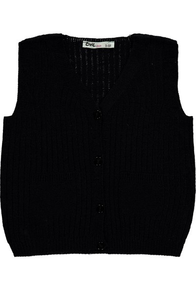Civil Girls Kız Çocuk Triko Yelek 2-5 Yaş Siyah Civil Girls Kız Çocuk Triko Yelek 2-5 Yaş Siyah