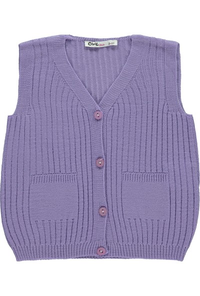 Civil Girls Kız Çocuk Triko Yelek 2-5 Yaş Lila