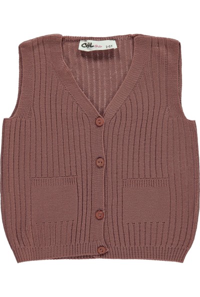 Civil Girls Kız Çocuk Triko Yelek 2-5 Yaş Gül Kurusu