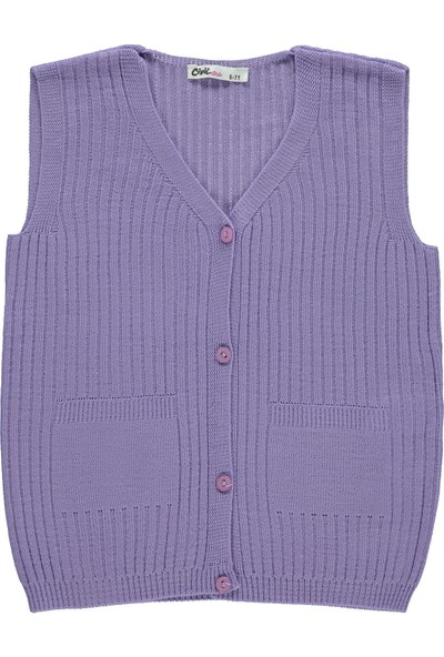 Civil Girls Kız Çocuk Triko Yelek 6-9 Yaş Lila