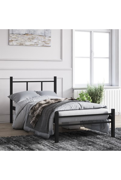 Mobpazar Metal Karyola, Defne Metal Karyola 80X200 cm Siyah Renk Mobpazar Metal Karyola, Defne Metal Karyola 80X200 cm Siyah Renk