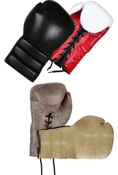 Profesyonel Bağcıklı Boks, Kick Boks Eldiveni Dosmai EL348 8 Oz - Beyaz