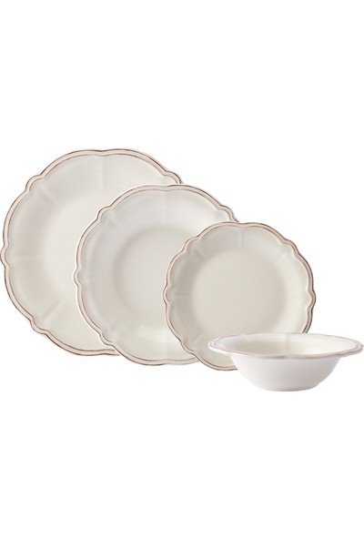 Emsan Antik 24 Parça 6 Kişilik Porselen Yemek Takımı