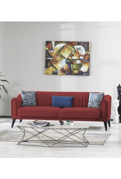 Ipek Mobilya Moon 3'lü Koltuk ( Bordo )