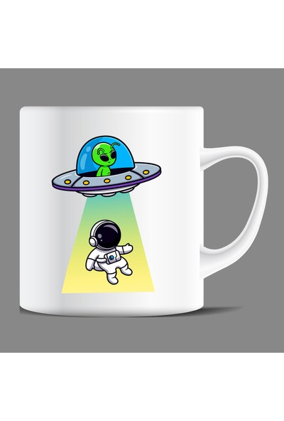 Red White Çift Taraflı Baskılı Porselen Seramik Sevimli Astronot ve Uzaylı Kahve Kupası Red White Çift Taraflı Baskılı Porselen Seramik Sevimli Astronot ve Uzaylı Kahve Kupası