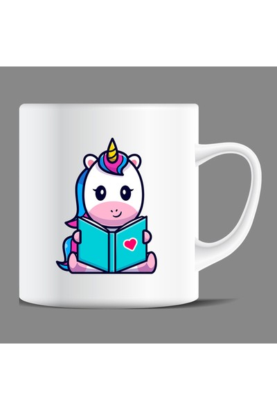 Red White Çift Taraflı Baskılı Porselen Seramik Kitap Okuyan Çılgın Unicorn Kahve Kupası Red White Çift Taraflı Baskılı Porselen Seramik Kitap Okuyan Çılgın Unicorn Kahve Kupası