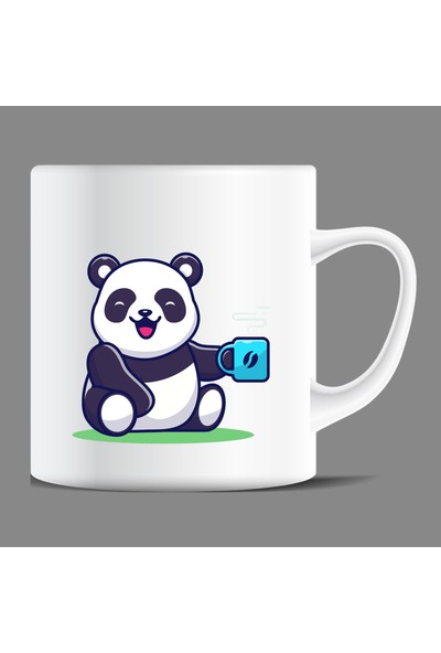 Red White Çift Taraflı Baskılı Porselen Seramik Tatlı Panda Kahve Kupası Red White Çift Taraflı Baskılı Porselen Seramik Tatlı Panda Kahve Kupası