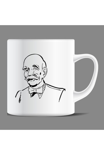 Red White Çift Taraflı Baskılı Porselen Seramik Comics Çizim Kahve Kupası