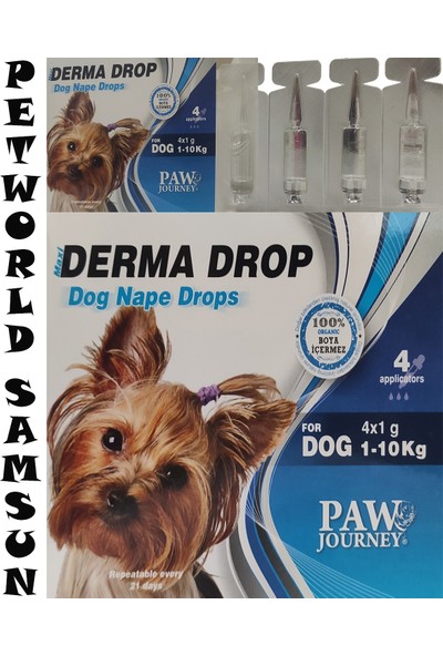 Paw Journey 4'lü Köpek Dış Parazit Damlası Bitkisel Deri Bakım Ürünü 1-10KG Paw Journey 4'lü Köpek Dış Parazit Damlası Bitkisel Deri Bakım Ürünü 1-10KG