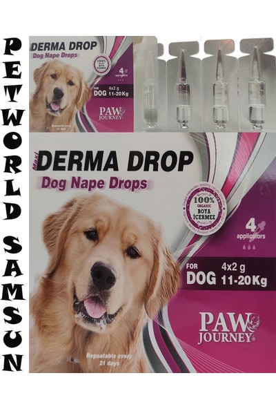 Paw Journey 4'lü Köpek Dış Parazit Damlası Bitkisel Deri Bakım Ürünü 11-20KG Paw Journey 4'lü Köpek Dış Parazit Damlası Bitkisel Deri Bakım Ürünü 11-20KG