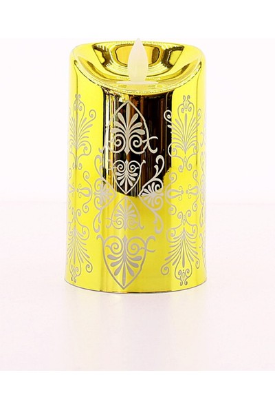 Biton Toptan Alev Görünümlü Hareketli Motifli Gold Büyük Boy LED Mum 12,5 cm Biton Toptan Alev Görünümlü Hareketli Motifli Gold Büyük Boy LED Mum 12,5 cm