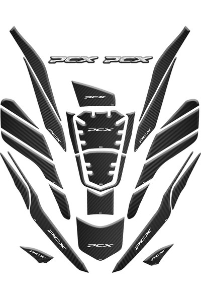 Honda Pcx 2021 Uyumlu Tank Pad Set 007 Honda Pcx 2021 Uyumlu Tank Pad Set 007