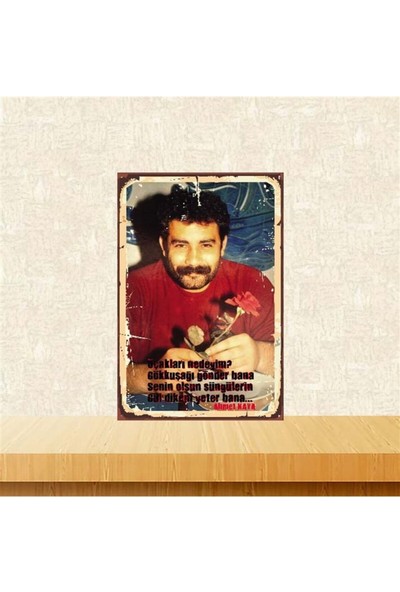 Ciwanan Ahmet Kaya Gül Dikeni Yeter Bana 20-30 cm Retro Ahşap Poster Ciwanan Ahmet Kaya Gül Dikeni Yeter Bana 20-30 cm Retro Ahşap Poster