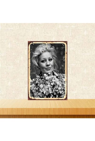 Ciwanan Emel Sayın 20-30 cm Retro Ahşap Poster TKFX3718