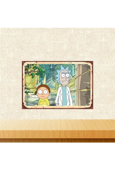 Ciwanan Rick And Morty Tasarımlı 20-30 cm Retro Ahşap Tablo TKFX5662 Ciwanan Rick And Morty Tasarımlı 20-30 cm Retro Ahşap Tablo TKFX5662