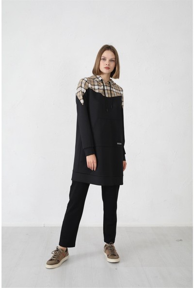 Markano Omuzu Ekose Detayli Sweatshirt