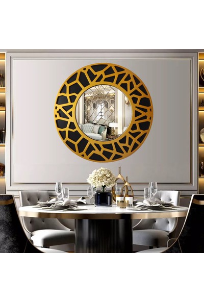Antakya Mobilyası Petrus Dekoratif Duvar Aynası Siyah Gold 60 cm x 60 cm Mdf Malzeme Oval Duvar Aynası Antakya Mobilyası Petrus Dekoratif Duvar Aynası Siyah Gold 60 cm x 60 cm Mdf Malzeme Oval Duvar Aynası