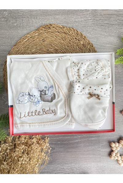 Hastane Çıkış Takımı 5li Yıldızlı Kahverengi