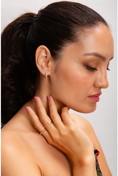 Mars Sıralı Yıldız Küpe