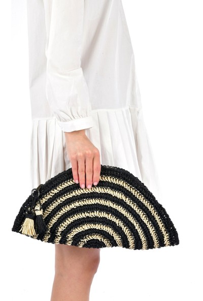 Su Espadril Capri Siyah Clutch El Çantası