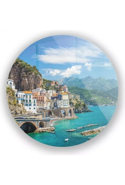 By Pamir Italya Kıyıları Ev Dekorasyonu Dekoratif Cam Tablo