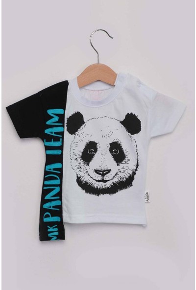 Panda Baskılı Erkek Çocuk Şortlu Takım | Turkuaz