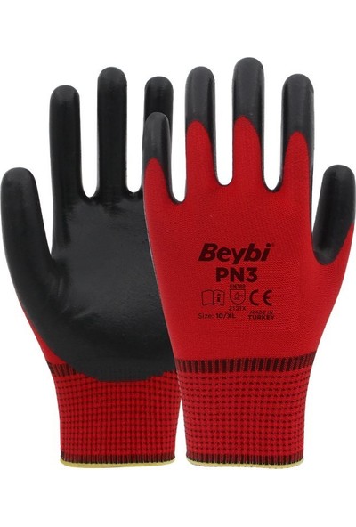 Beybi Pn3 Kırmızı Nitril Iş Eldiveni Beybi Pn3 Kırmızı Nitril Iş Eldiveni