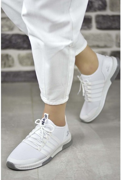 Unisex Spor Ayakkabı Koşu Yürüyüş Ayakkabısı Beyaz Unisex Spor Ayakkabı Koşu Yürüyüş Ayakkabısı Beyaz