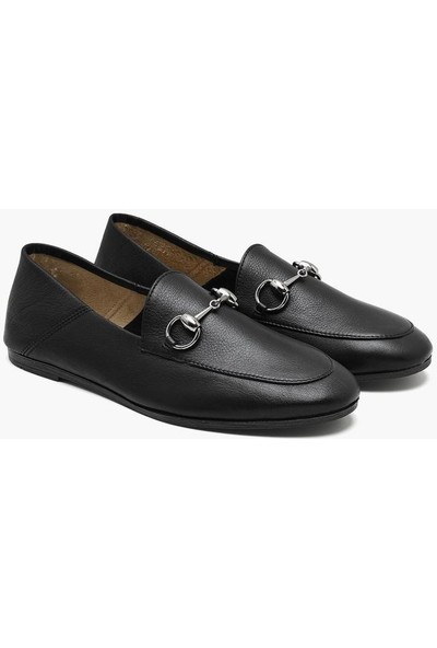 Desa Ann Siyah Kadın Deri Loafer
