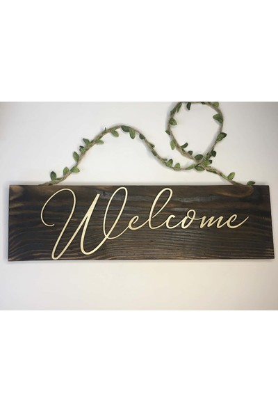 Otostickerr Welcome Ahşap Kapı Süsü