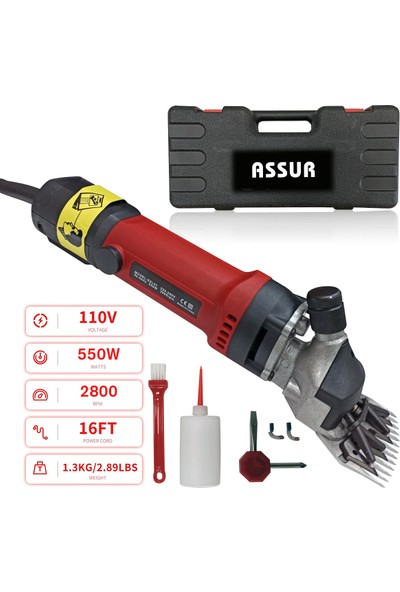 Assur Profesyonel Koyun Kırkma Makinası Kırmızı Assur Profesyonel Koyun Kırkma Makinası Kırmızı