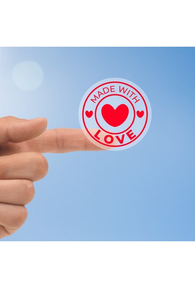 Dijital 70 Adet Made With Love Şeffaf Sticker Kırmızı Dijital 70 Adet Made With Love Şeffaf Sticker Kırmızı